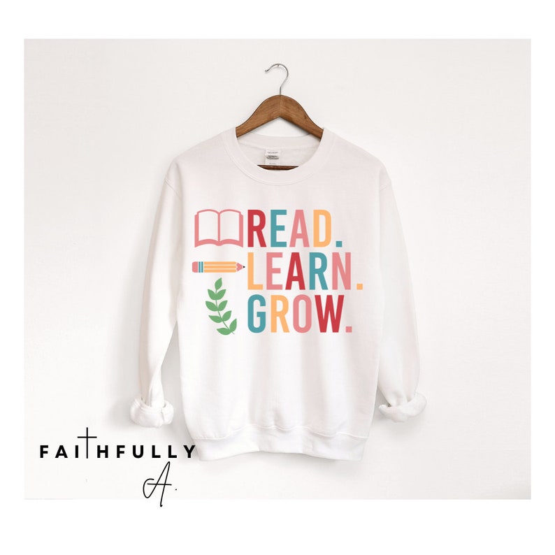 Read Learn Grow Svg Png, Teacher Shirt Svg - Etsy