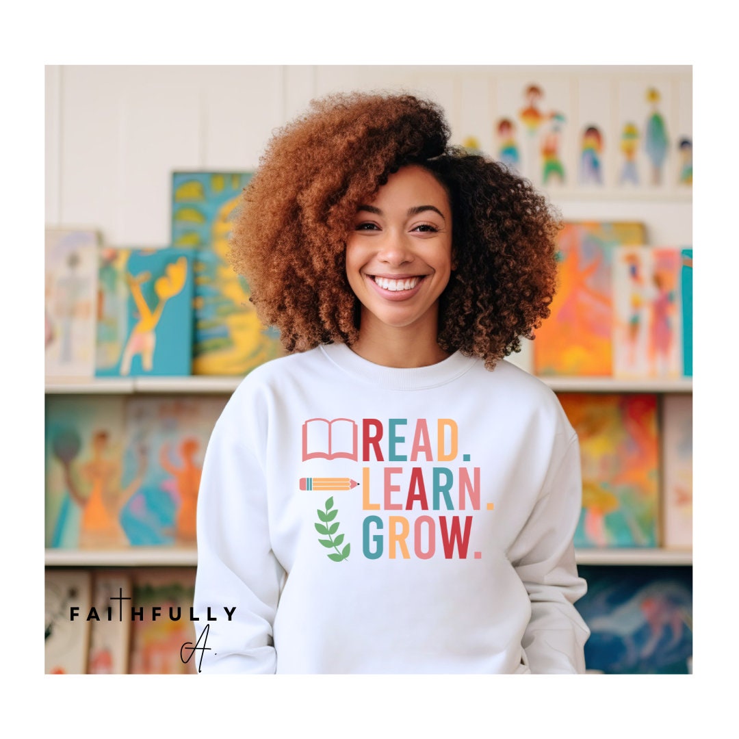 Read Learn Grow Svg Png, Teacher Shirt Svg - Etsy