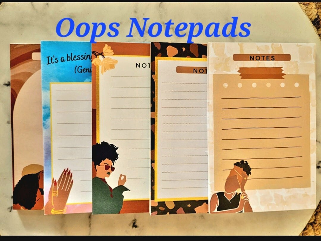 OOPS Notepads, Daily Notepads, Notes, Custom Stationary, Writing Pad ...