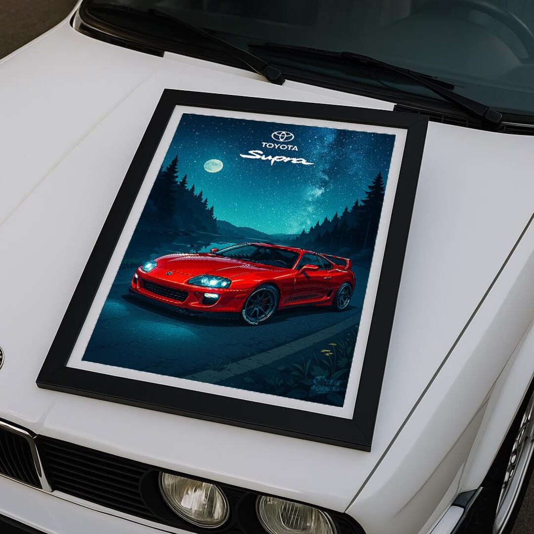 Toyota Supra Night Drive Poster | JDM Car Wall Art | Available in A0 to ...