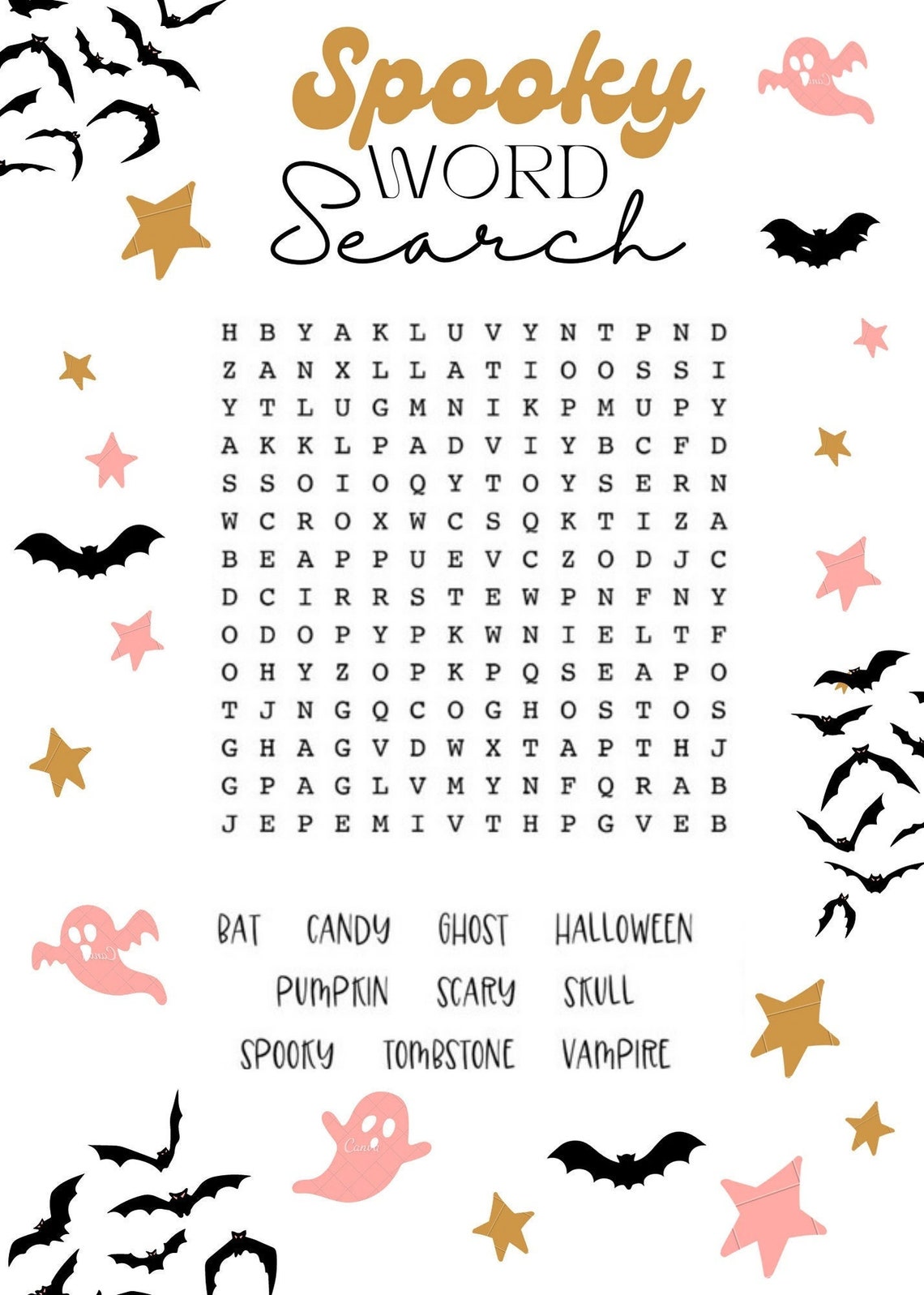Halloween Spooky Word Search! - Etsy