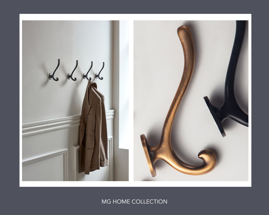 Wall Hanger - Wall Hook - Mid Century Modern Style Hook - Black Hook ...
