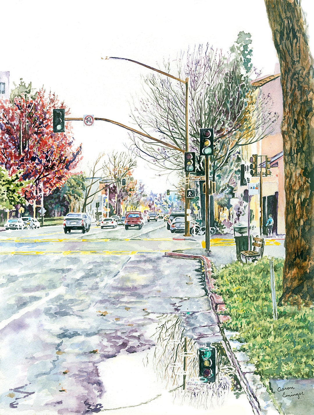 Telegraph and Stuart Berkeley CA Watercolor Art Giclee - Etsy