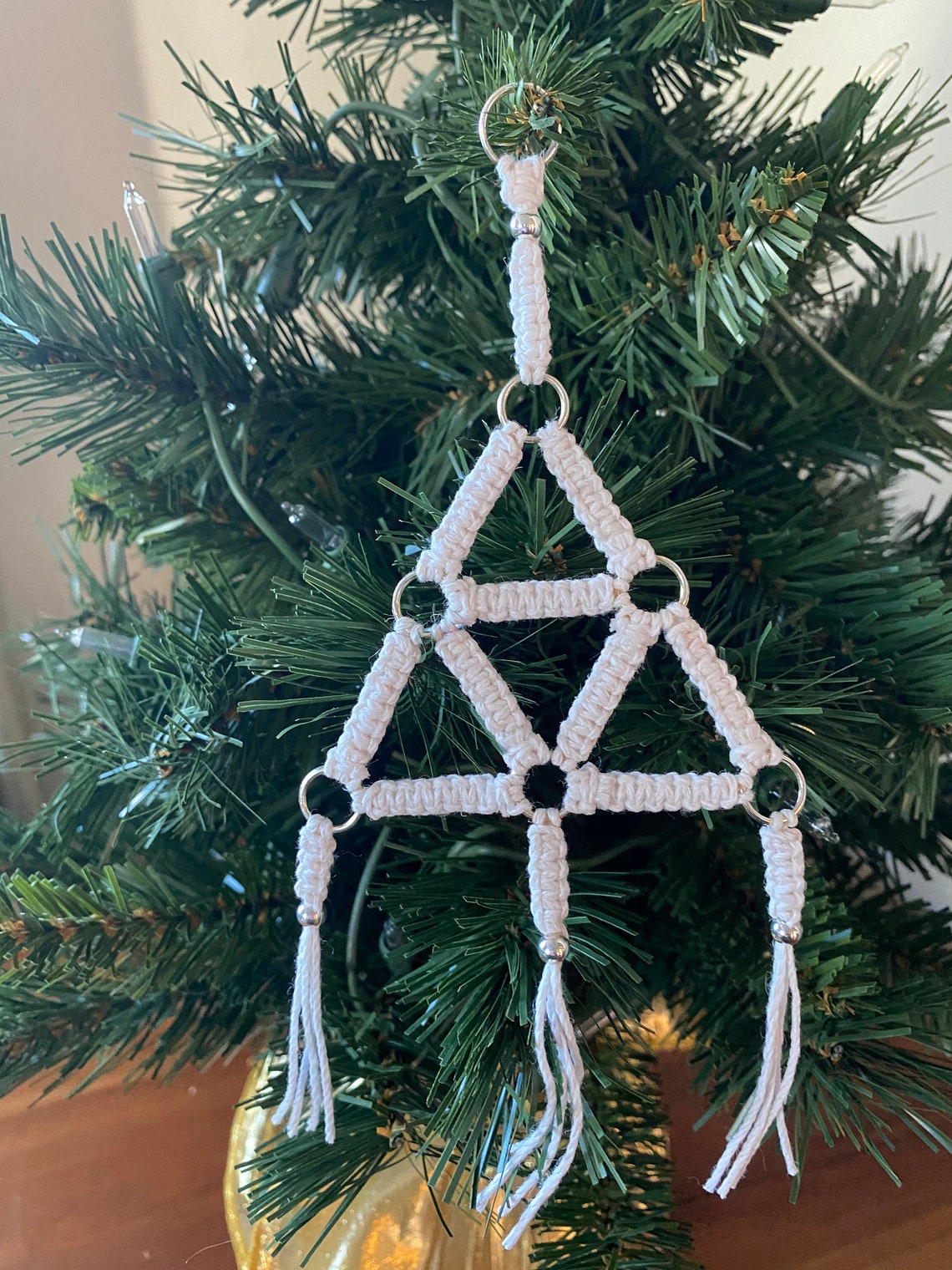 Modern Macrame Christmas Tree Ornament | Etsy