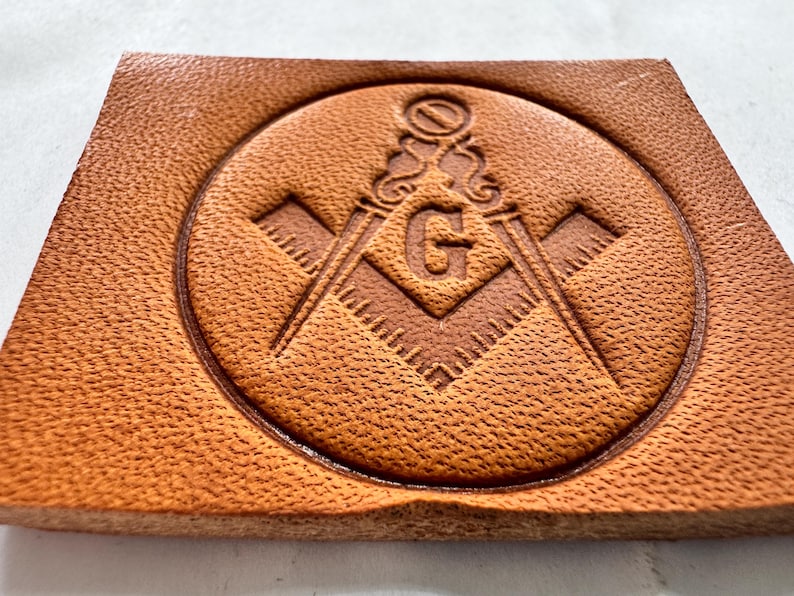 Masonic Mason Symbol Square and Compass Leather Emboss Stamp (acrylic ...