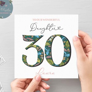 Personalised Daughter Floral 30th Birthday Card, Daughter 30th Birthday ...