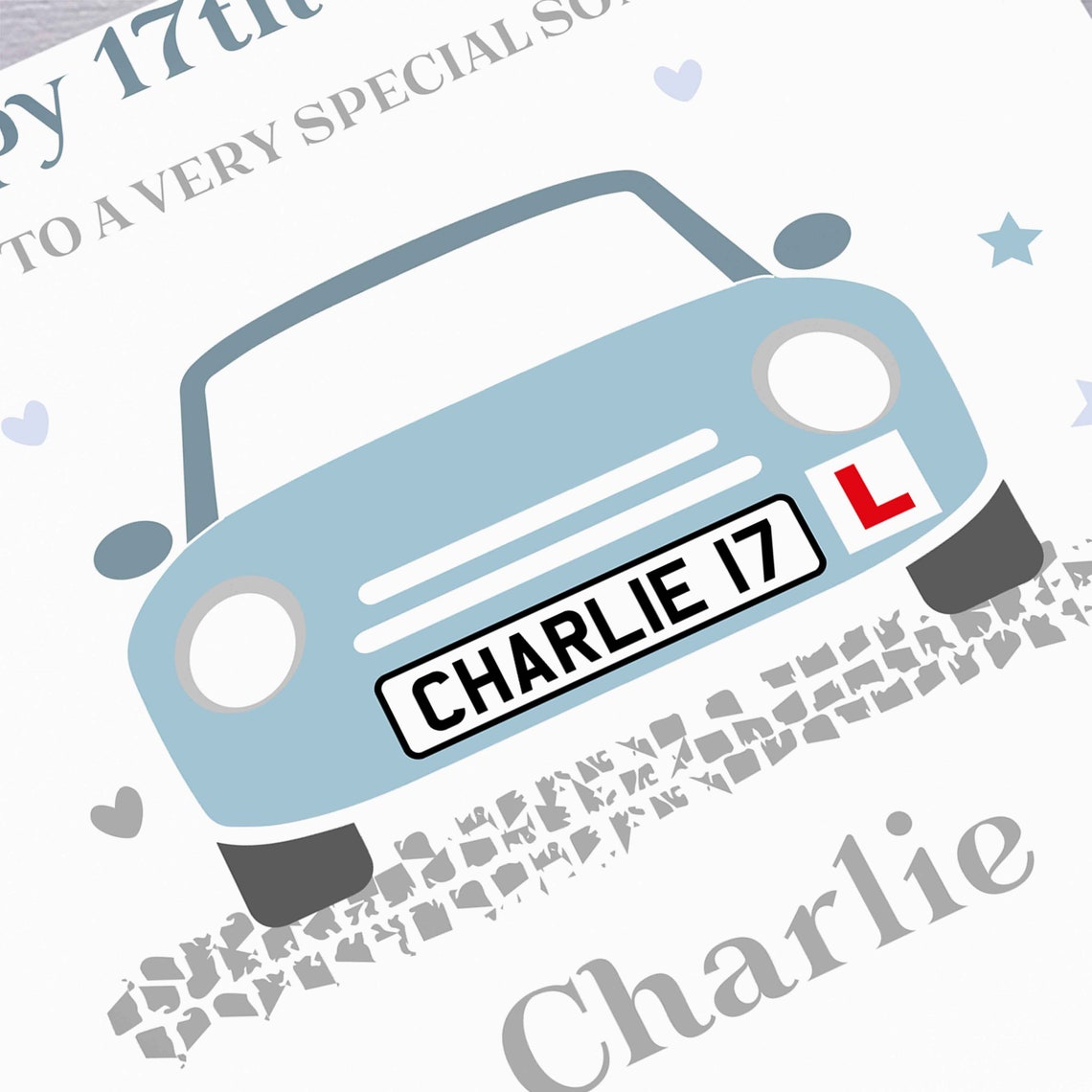 Personalised Boys Learner Driver 17th Birthday Card for Son, Son ...