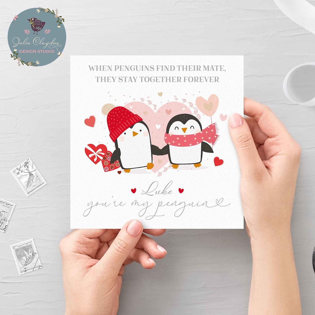 Personalised Penguin Valentine's Day Card for Boyfriend/girlfriend, You ...