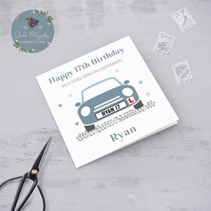 Personalised Boys Learner Driver 17th Birthday Card for - Etsy