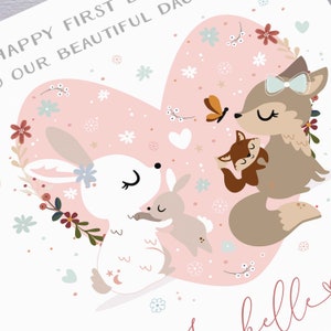 Personalised First Birthday Card for Daughter, 1st Birthday Card for ...