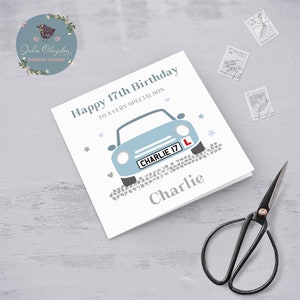 Personalised Boys Learner Driver 17th Birthday Card for Son, Son ...