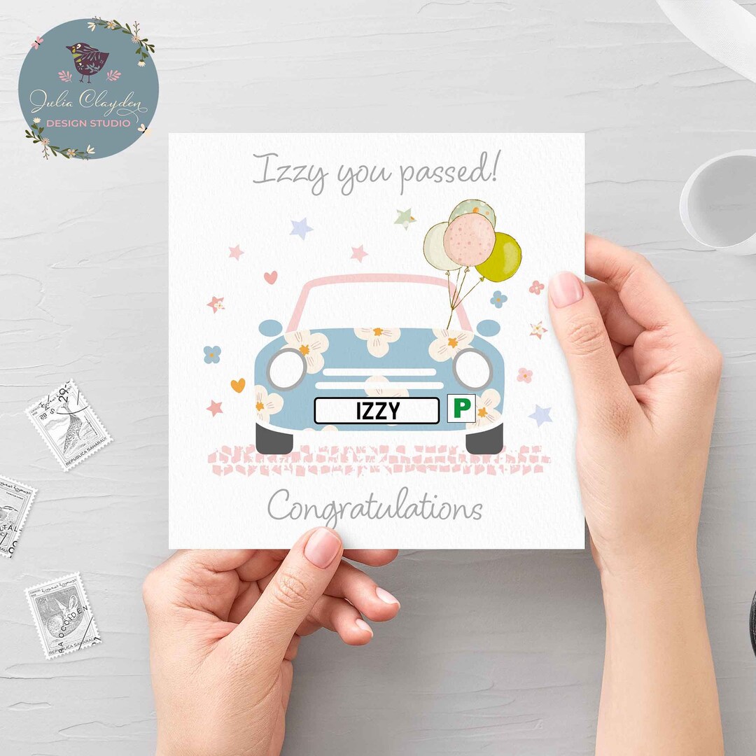 Personalised Passed Driving Test Card for Her, New Learner Driver P ...