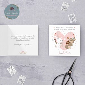 Personalised First Birthday Card for Daughter, 1st Birthday Card for ...