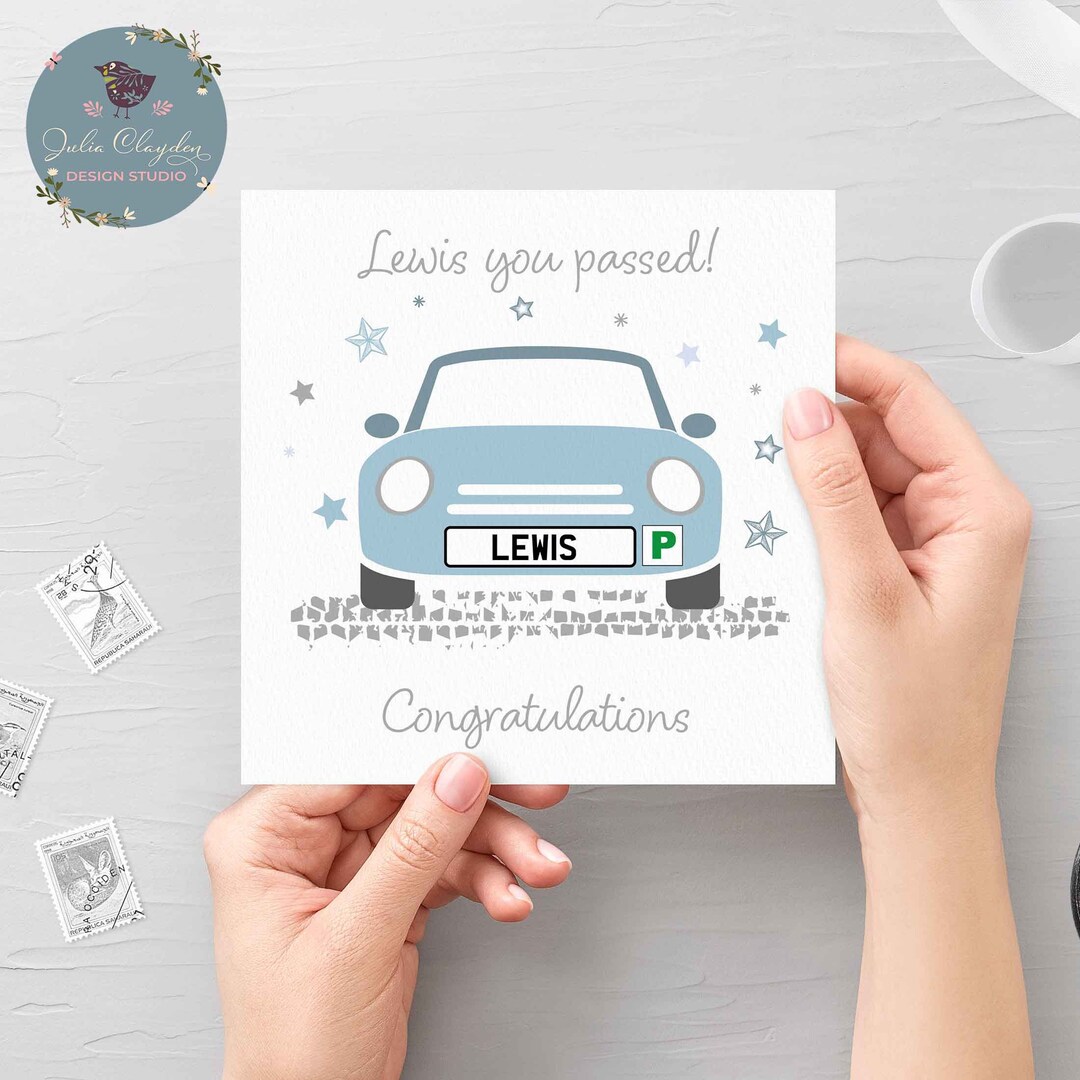 Personalised Passed Driving Test Card for Him, New Learner Driver P ...