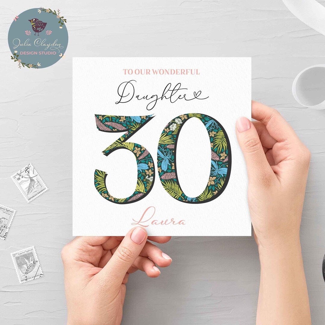 Personalised Daughter Floral 30th Birthday Card, Daughter 30th Birthday ...