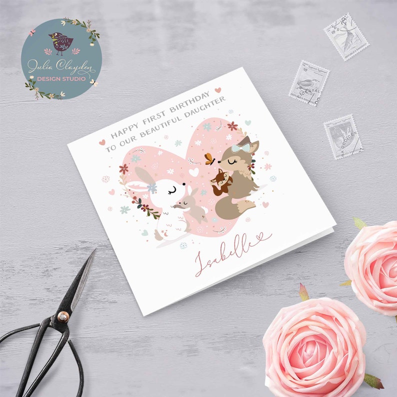 Personalised First Birthday Card for Daughter, 1st Birthday Card for ...