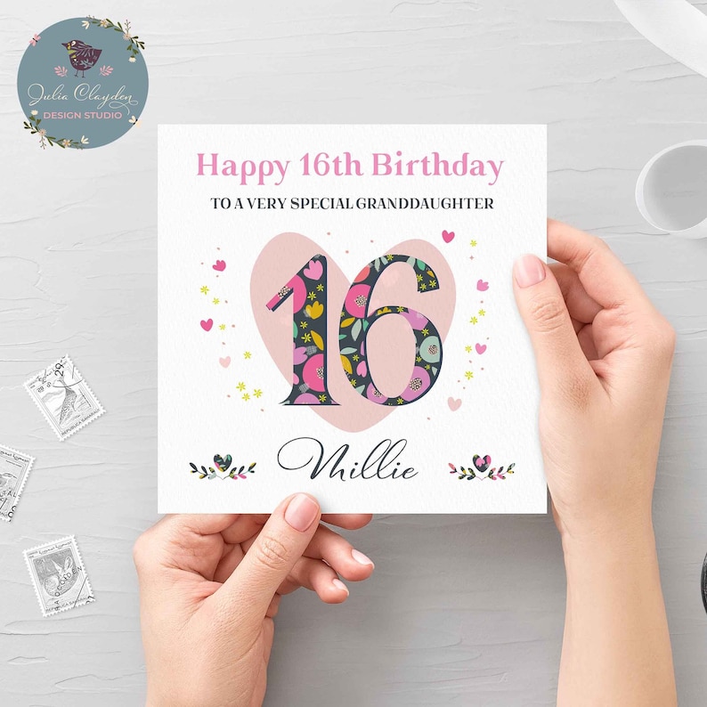 Personalised 16th Birthday Card for Granddaughter - Etsy