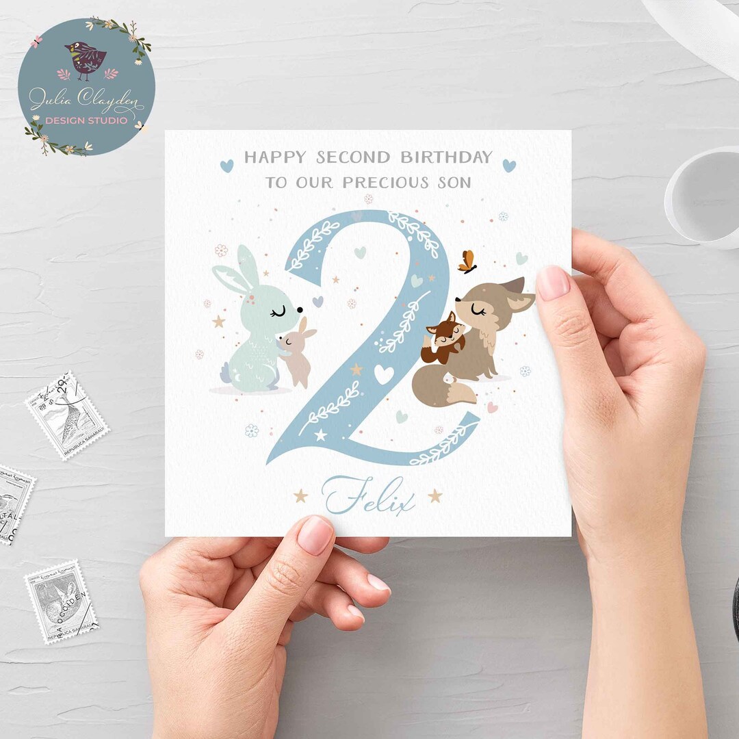 Personalised Second Birthday Card for Son 2nd Birthday Card - Etsy