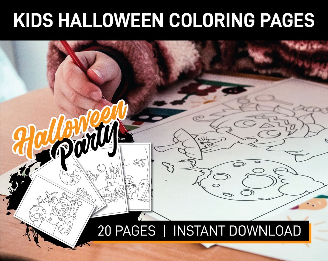 20 Kids Halloween Coloring Pages | Instant Digital Download | Printable ...