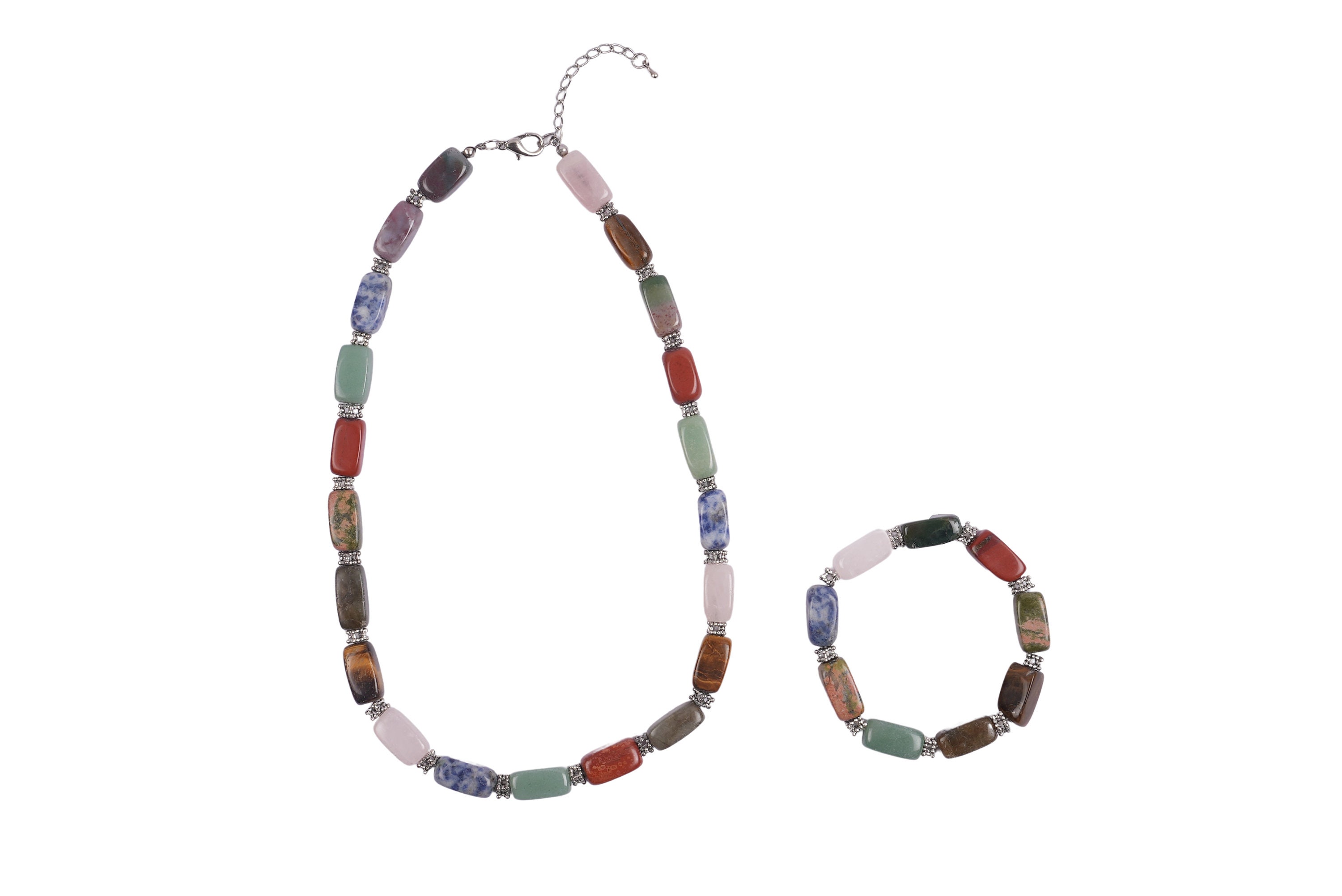 Genuine Multigem Necklace With Matching Bracelet - Etsy