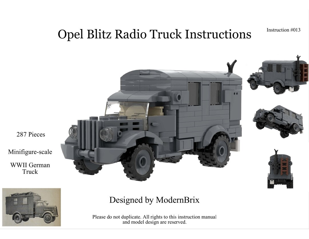 WWII Opel Blitz Radio Truck Custom Building Instructions - Etsy