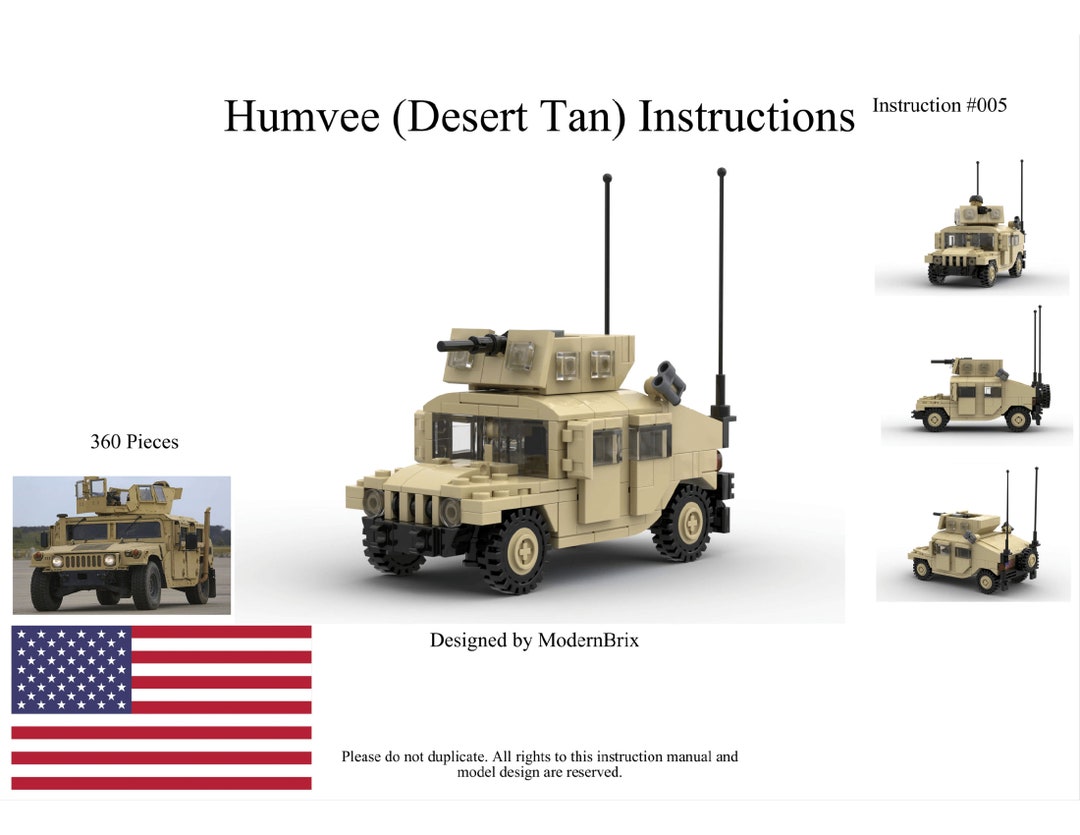 Humvee Desert Tan Custom Military Building Instructions - Etsy