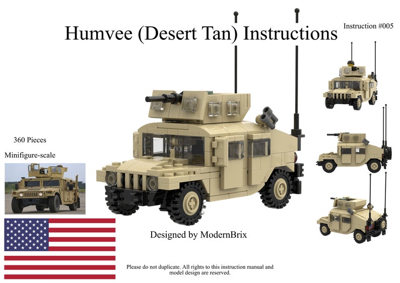 Humvee Desert Tan Custom Military Building Instructions - Etsy