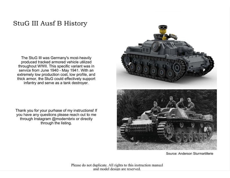 WWII Stug III Ausf B Custom Building Instructions - Etsy