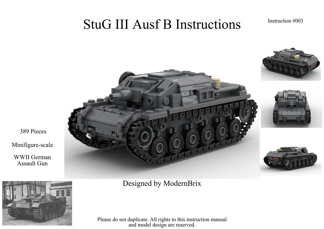 WWII Stug III Ausf B Custom Building Instructions - Etsy