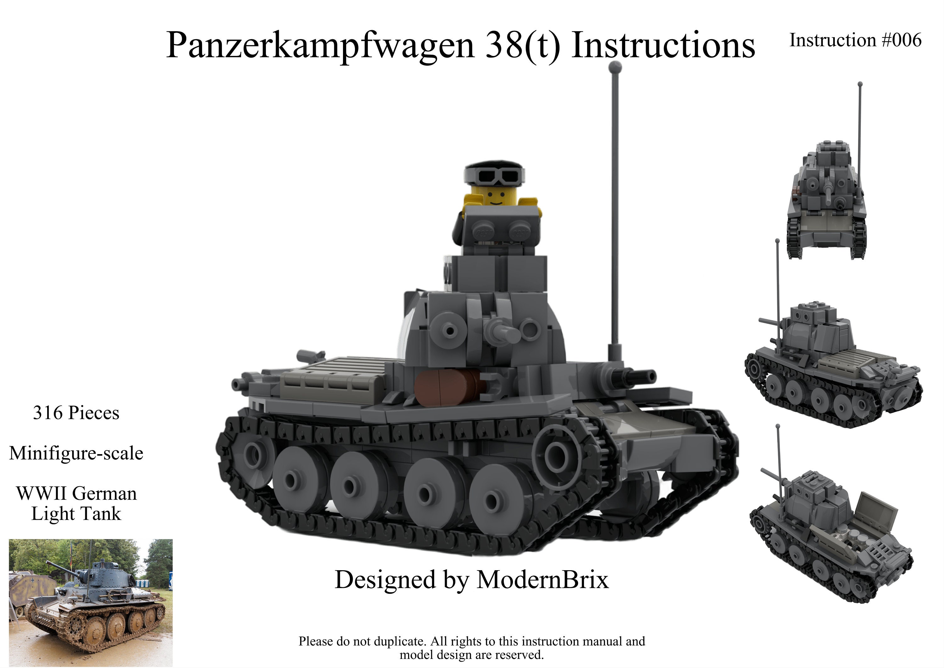 Panzer 38t WW2 German Tank Custom Building Instructions - Etsy