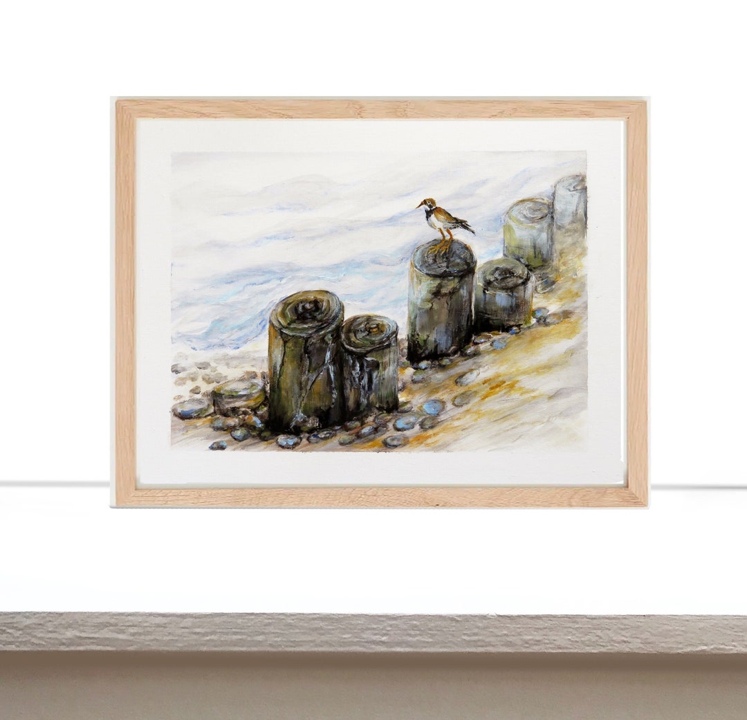 Original Art, Piping Plover Painting, Seabird Original Painting ...