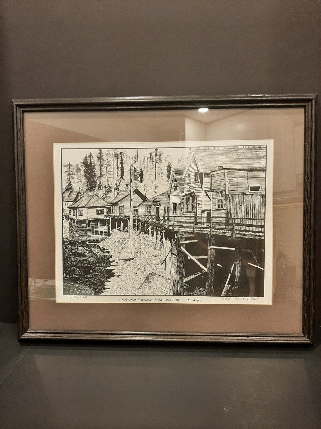 American Artist M. SKAFER Vintage Print Pen & Pink From Original Ink ...