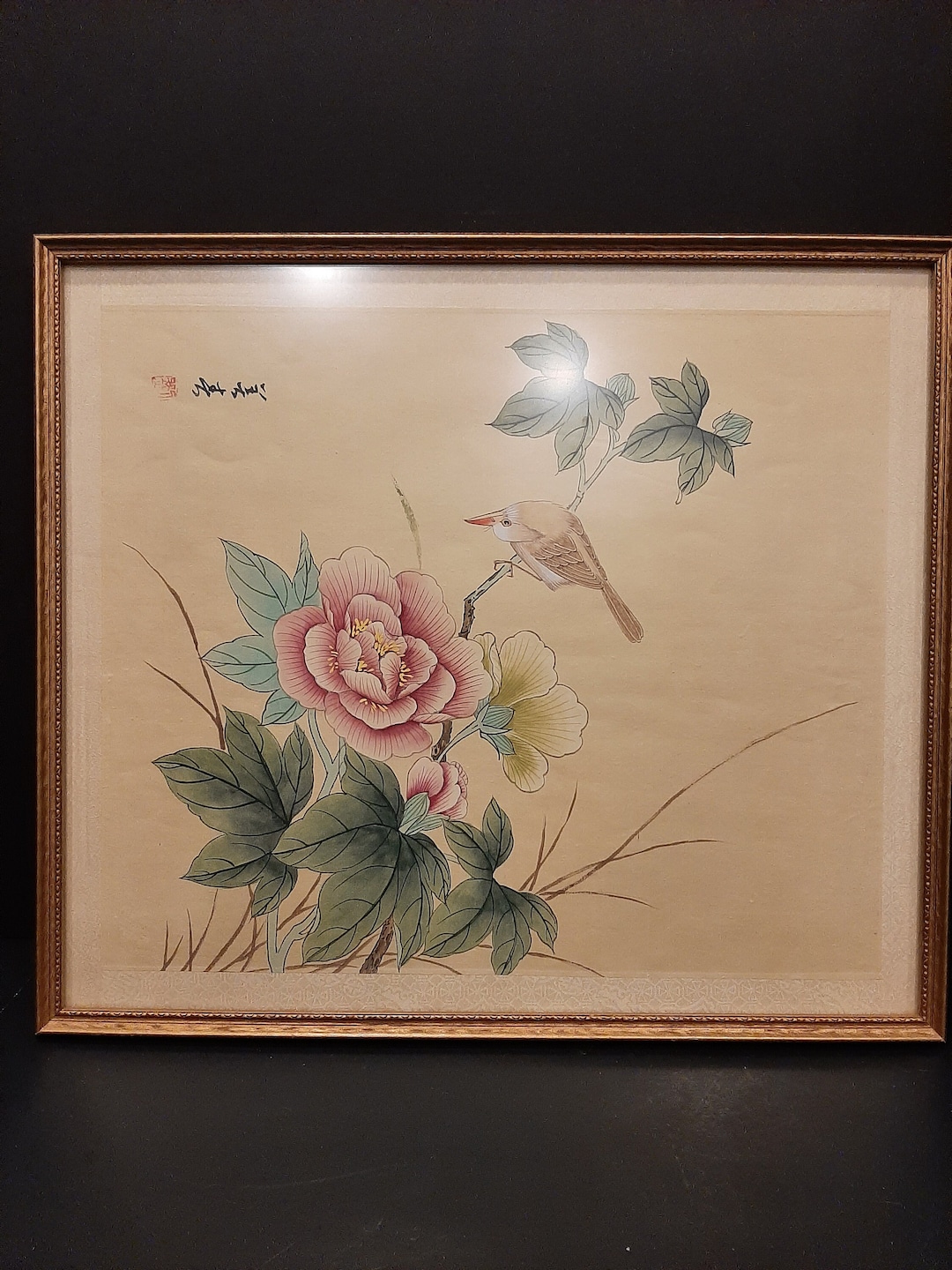 Vintage Traditional Chinese GONGBI Watercolor Painting on Silk Signed ...