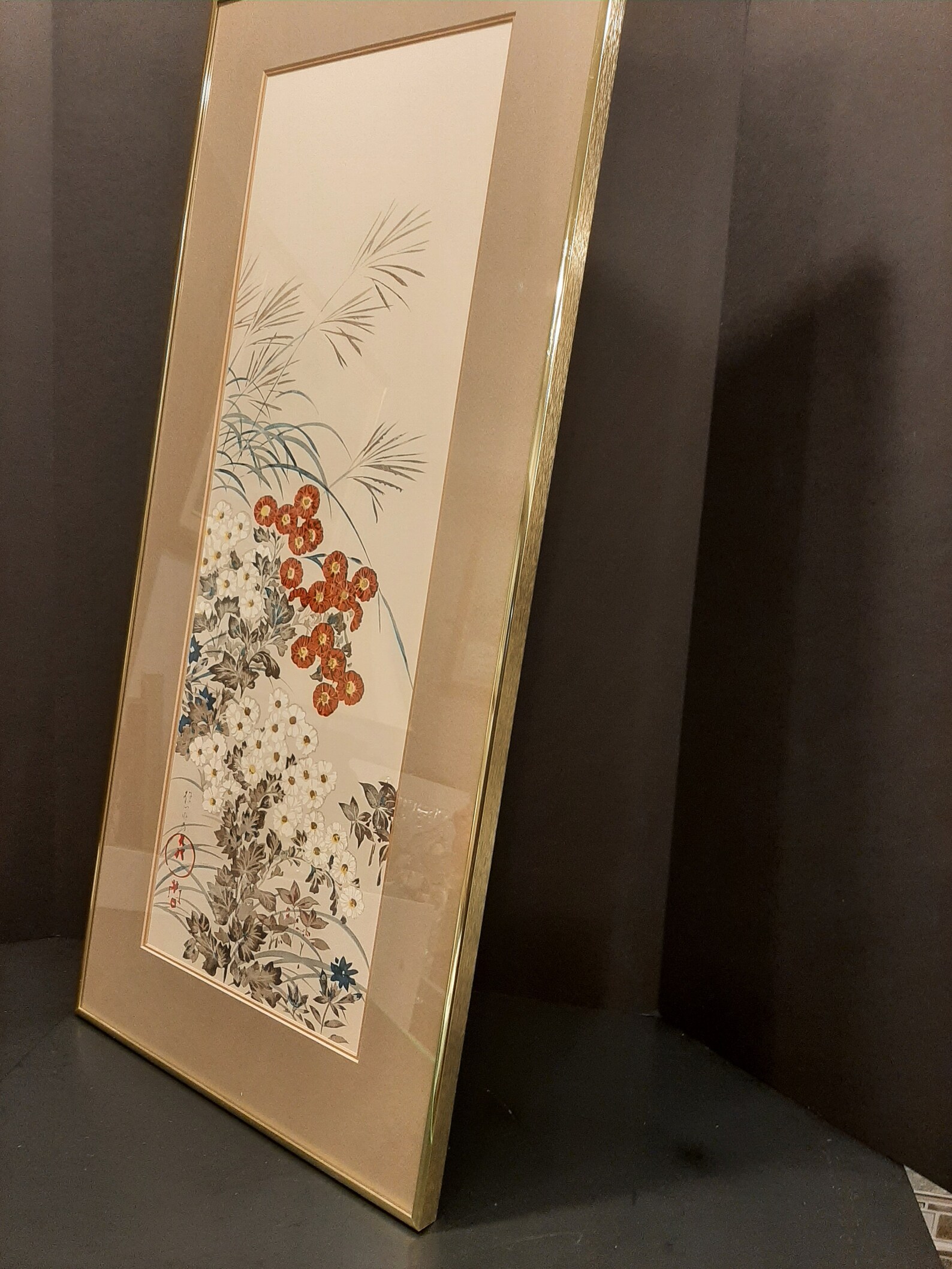 Vintage Traditional Chinese Shui-mo Watercolor Painting on Paper Flower ...
