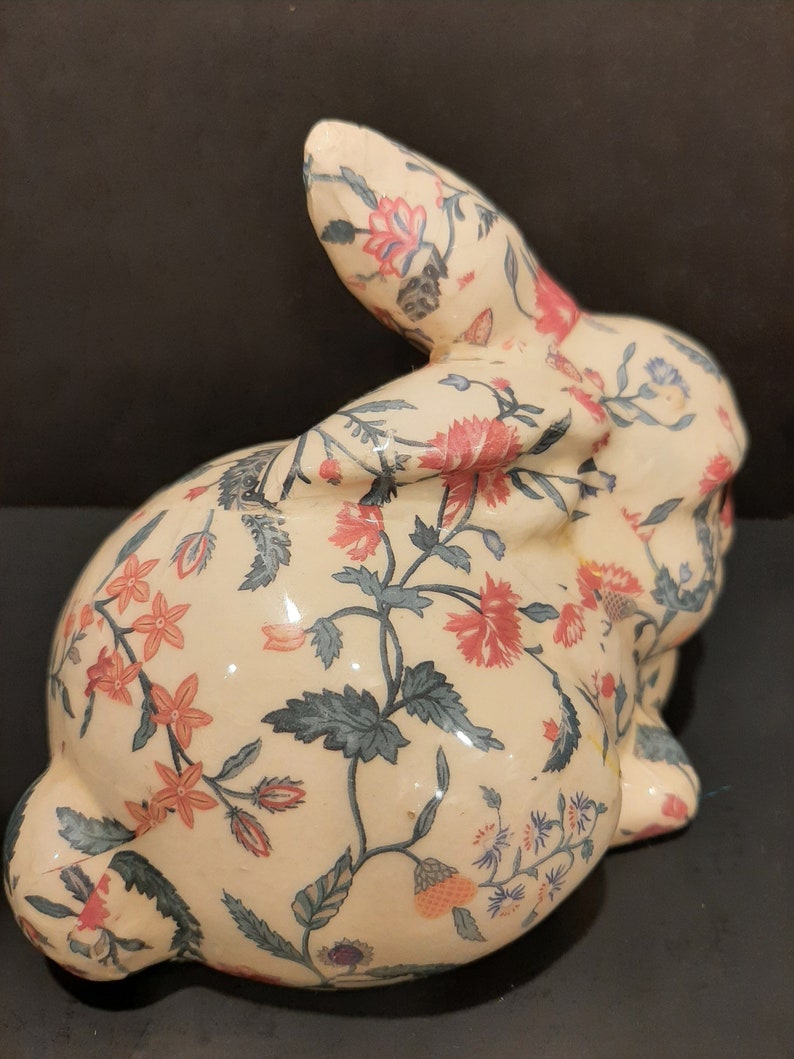 Vintage Porcelain Patchwork Floral Bunny Rabbit Figurine Designs by ...