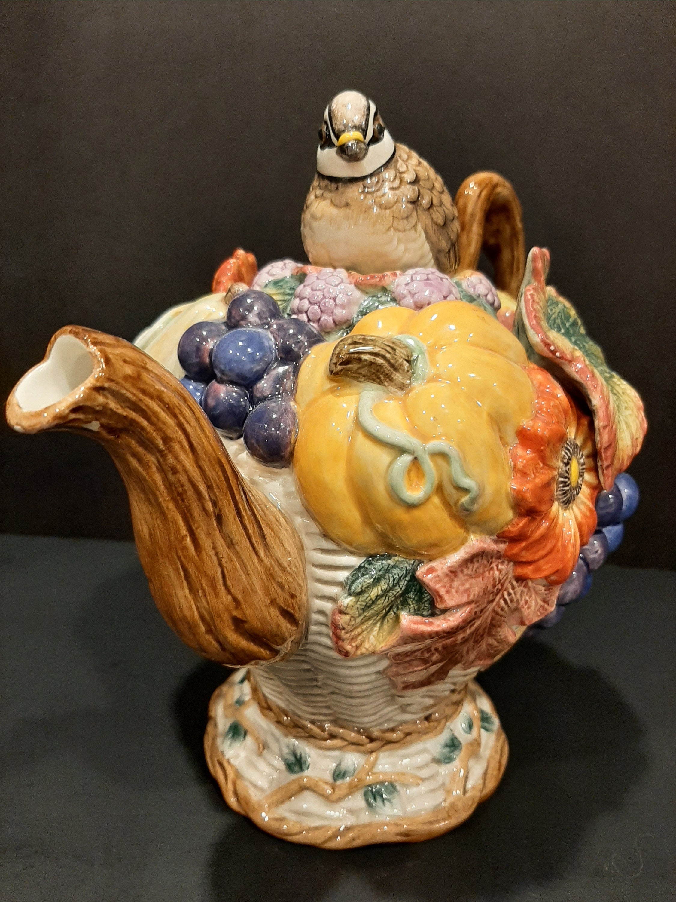 Vintage FITZ & FLOYD CLASSICS Bona China Bounty Tea Pot With Quail ...