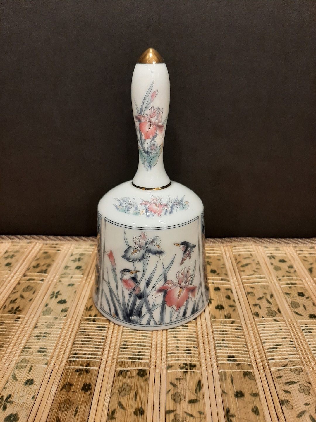 Vintage Japanese White Porcelain Bell With Traditional Orient ...