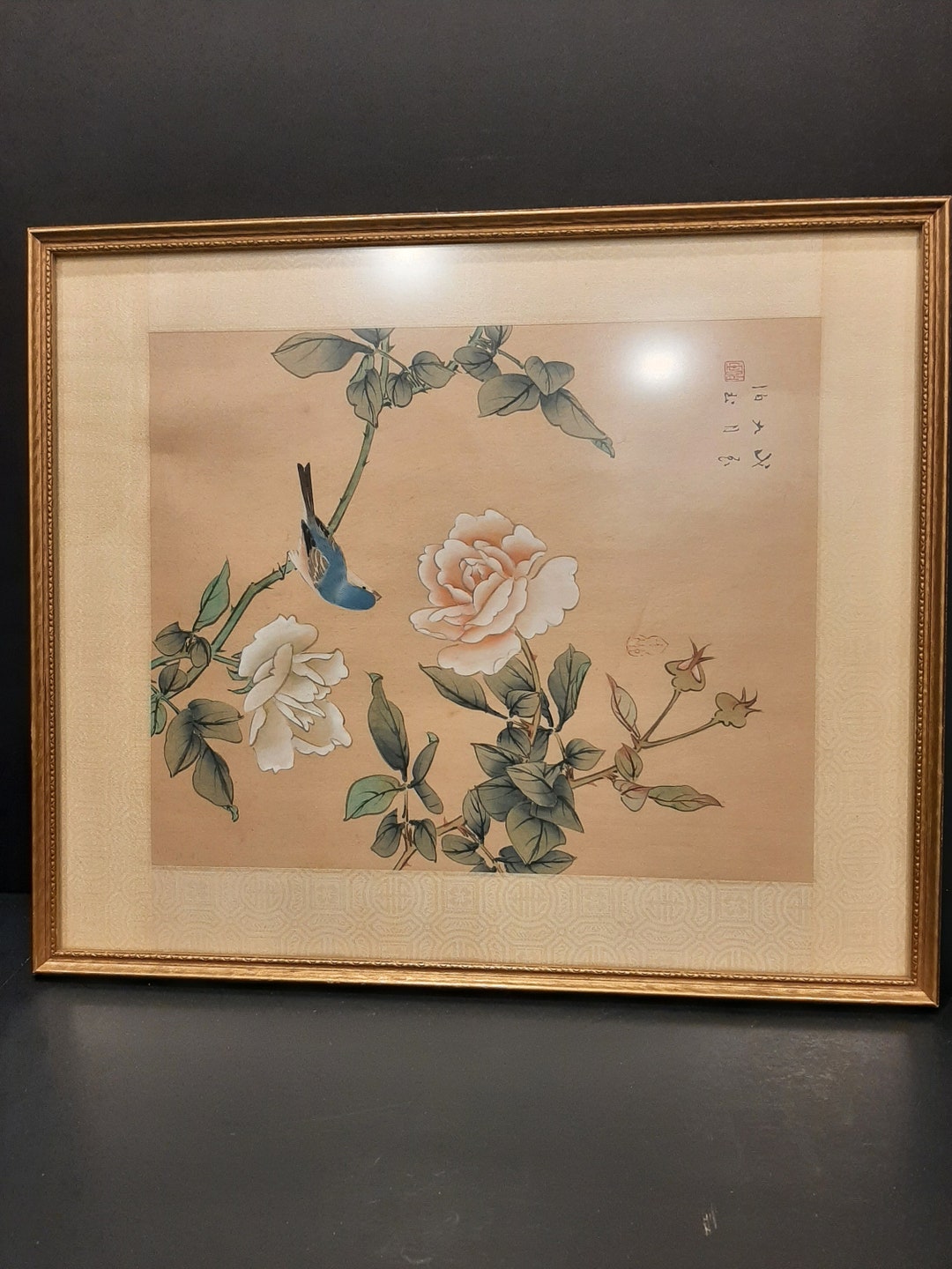 Vintage Traditional Chinese GONGBI Watercolor Painting on Silk Bird ...