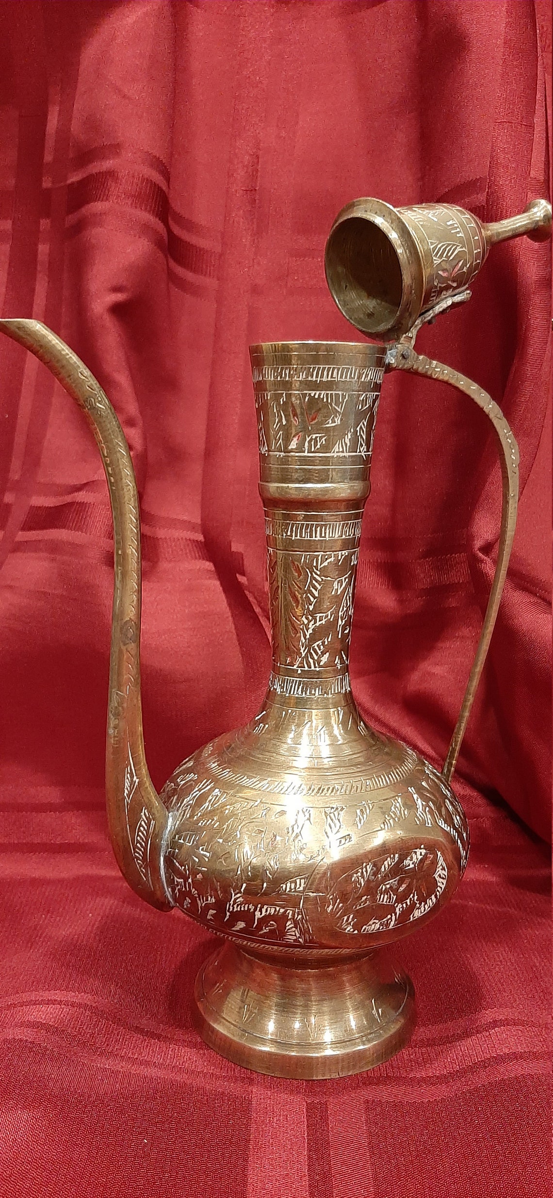 Vintage Indian Handcrafted Engraved Pattern Solid Brass - Etsy