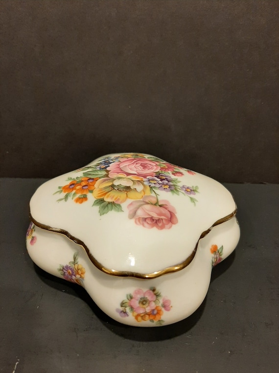 Vintage Porcelain LIMOGES France Flower Gilded Patter… - Gem