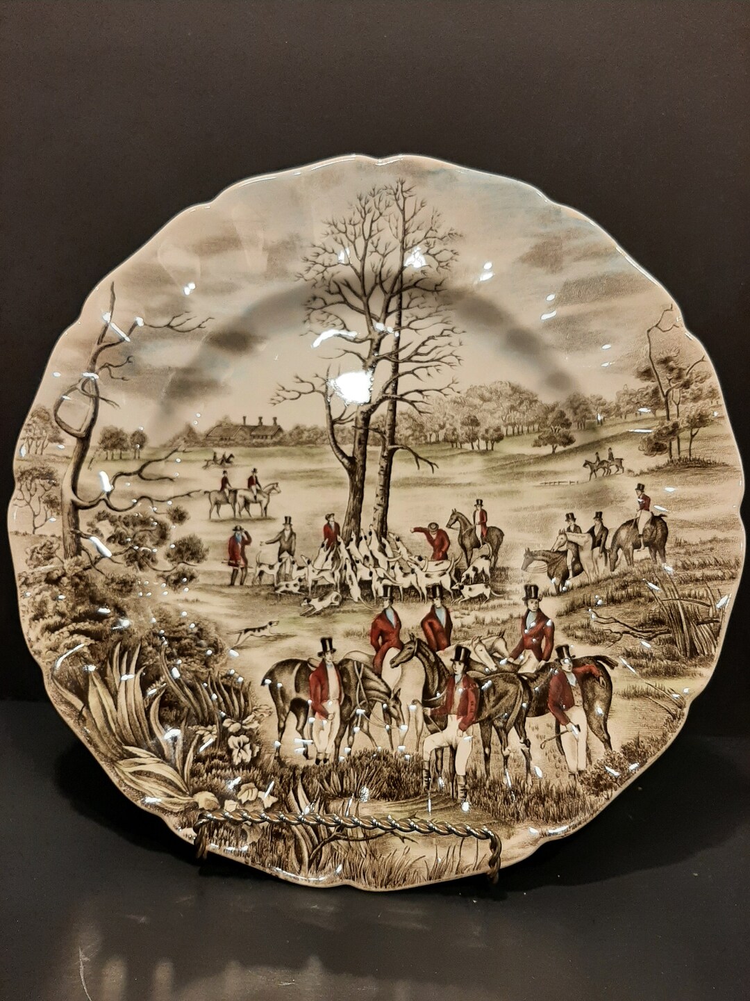 Vintage Hand Engraving TALLY HO Collection the Kill China Cabinet Plate ...