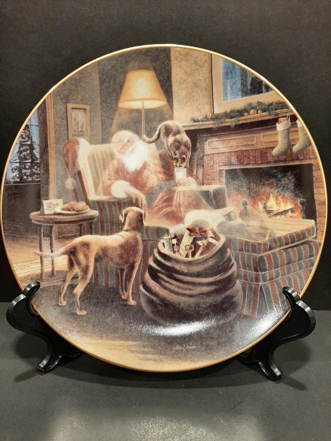Vintage Collectible Bone China Plate Limited Edition Santas Time Out by ...