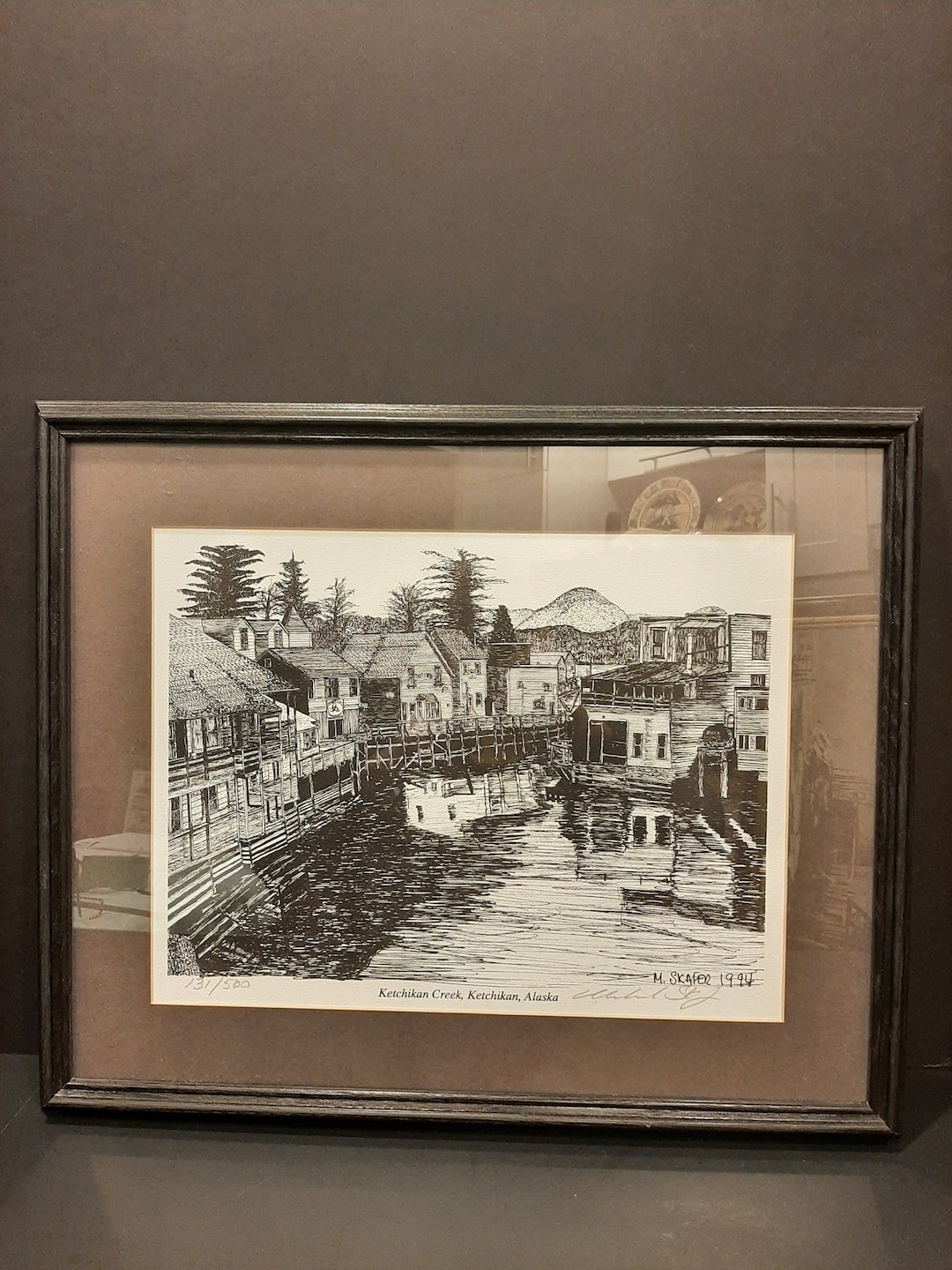 American Artist M.SKAFER Vintage Print Pen & Ink Drawing Signed ...