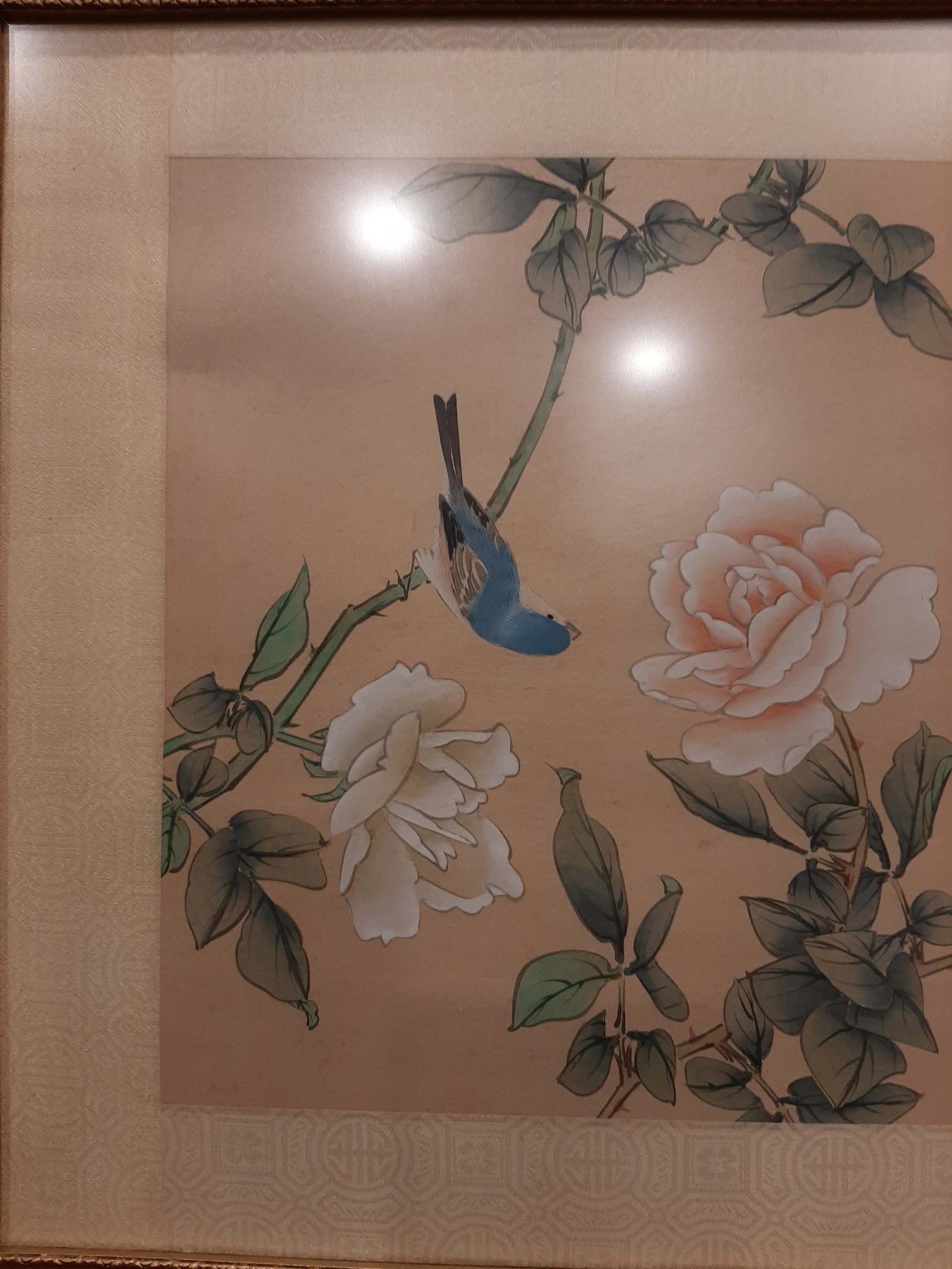 Vintage Traditional Chinese GONGBI Watercolor Painting on Silk Bird ...