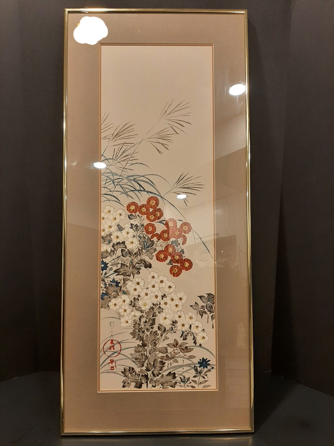 Vintage Traditional Chinese Shui-mo Watercolor Painting on Paper Flower ...