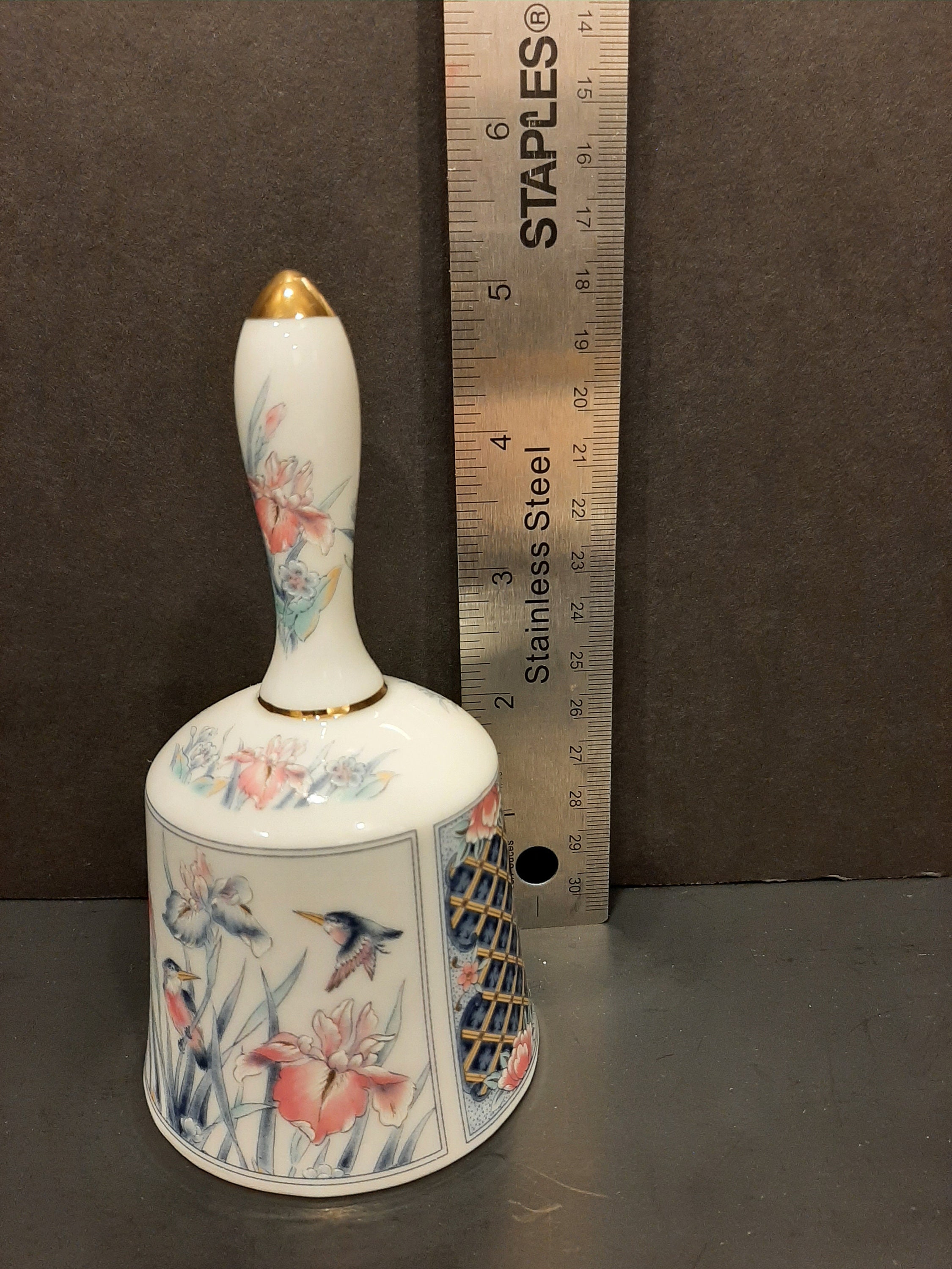 Vintage Japanese White Porcelain Bell With Traditional Orient ...