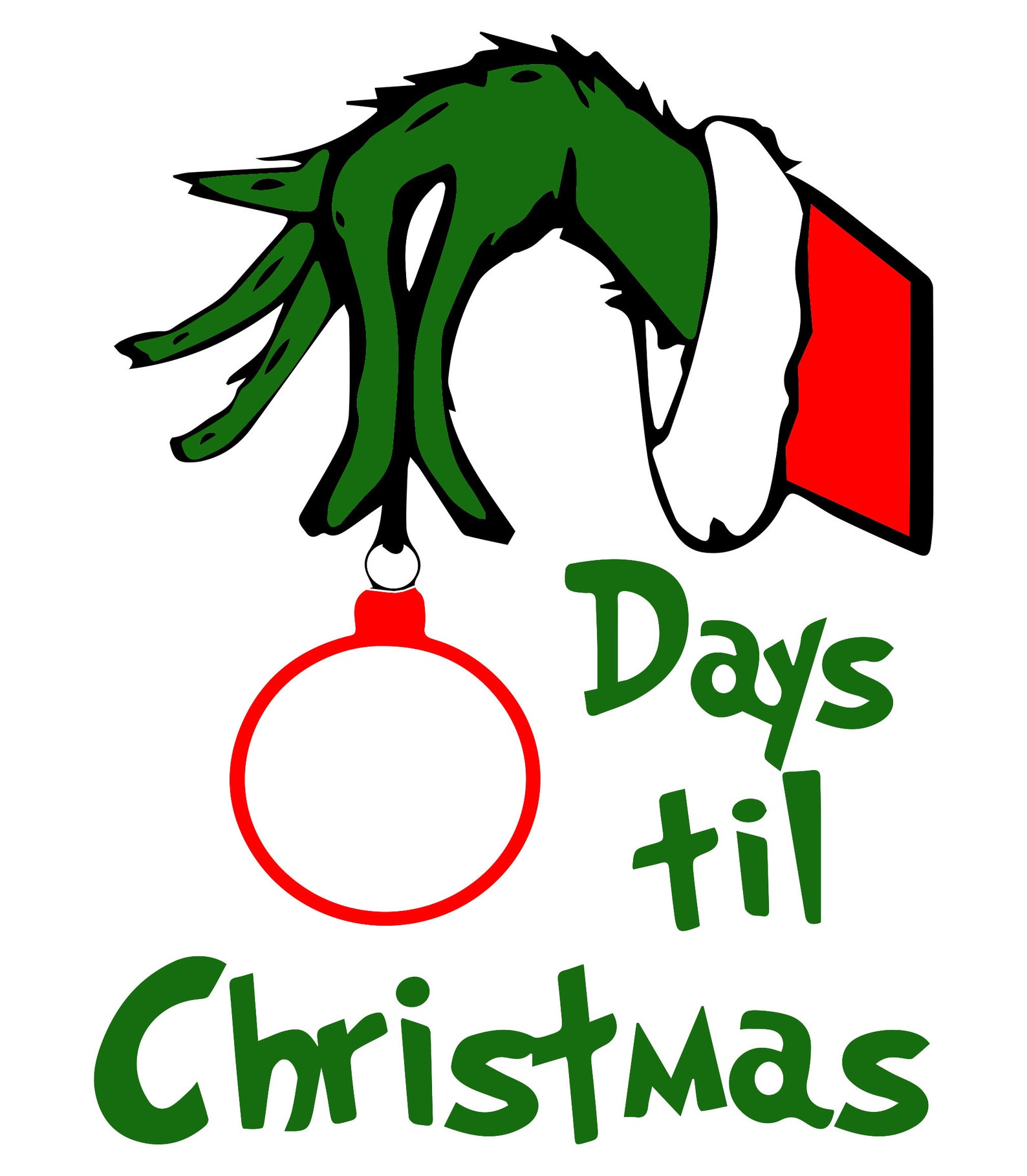 Grinch Hand Christmas Countdown Days til Christmas SVG Cutting | Etsy
