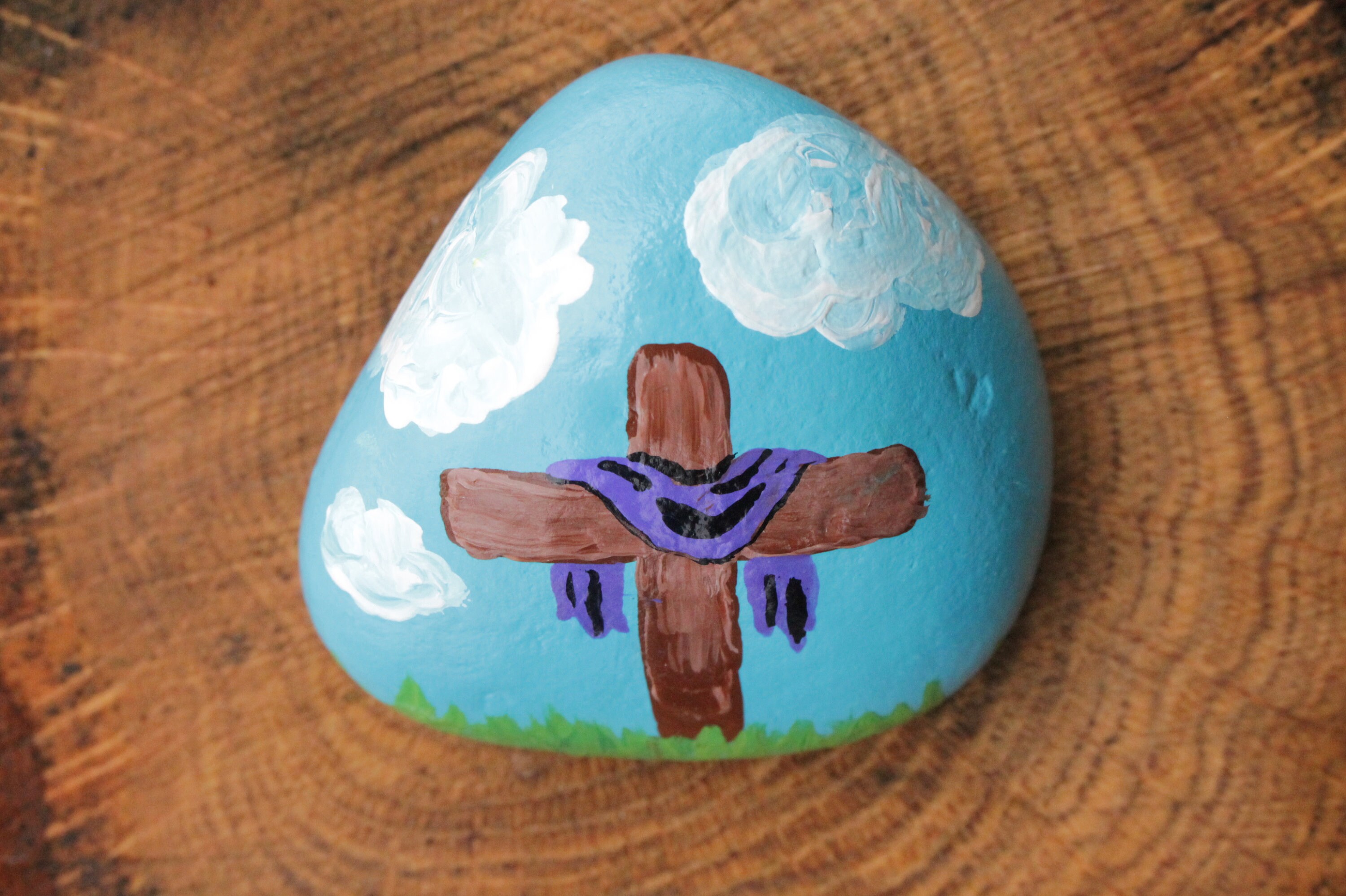 Hand Painted Easter Cross Rock - Etsy