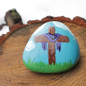 Hand Painted Easter Cross Rock - Etsy