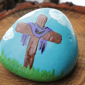 Hand Painted Easter Cross Rock - Etsy